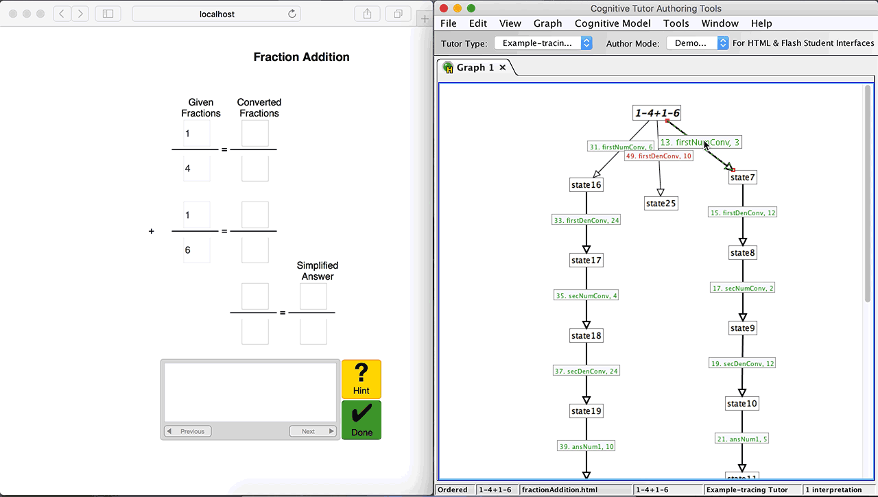 Creating an Example-Tracing Tutor