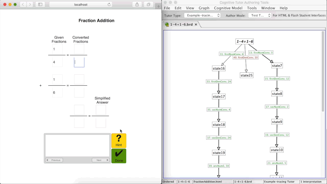 Creating an Example-Tracing Tutor