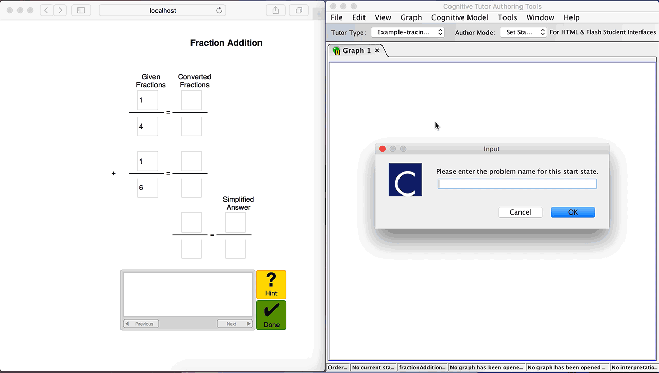 Creating an Example-Tracing Tutor
